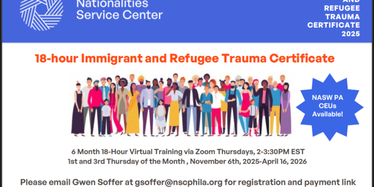 18-Hour Immigrant and Refugee Trauma Certificate | Nationalities ...